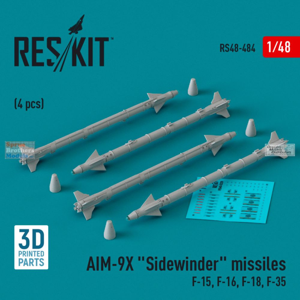 RESRS480484 1:48 ResKit AIM-9X Sidewinder Missile Set - Sprue Brothers ...