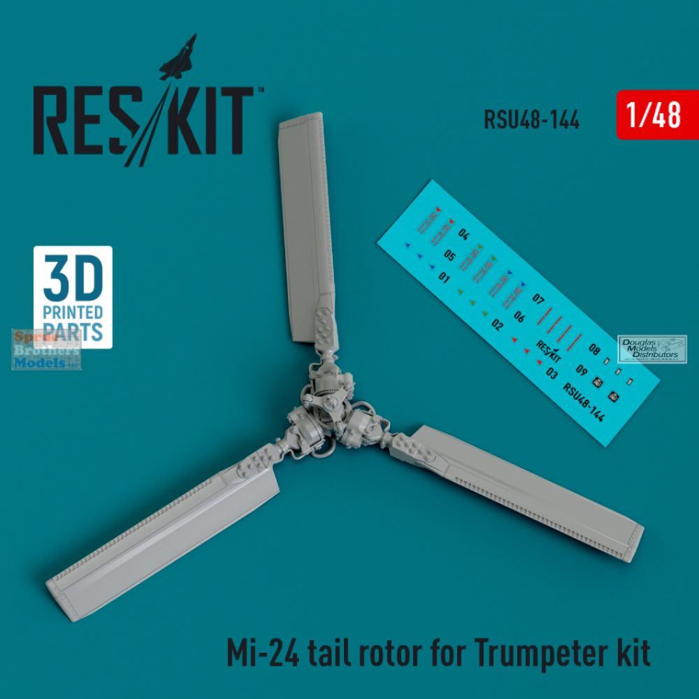 RESRSU480144U 1:48 ResKit Mi-24 Hind Tail Rotor (TRP kit) - Sprue ...