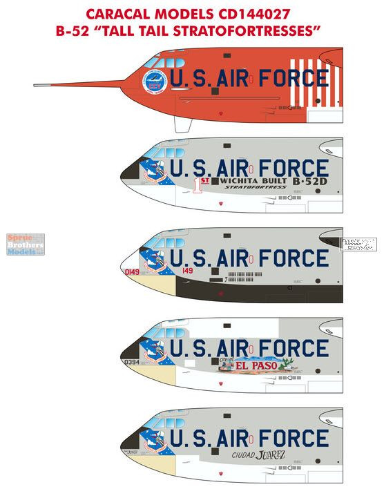 CARCD144027 1:144 Caracal Models Decals - B-52B B-52F Stratofortress ...