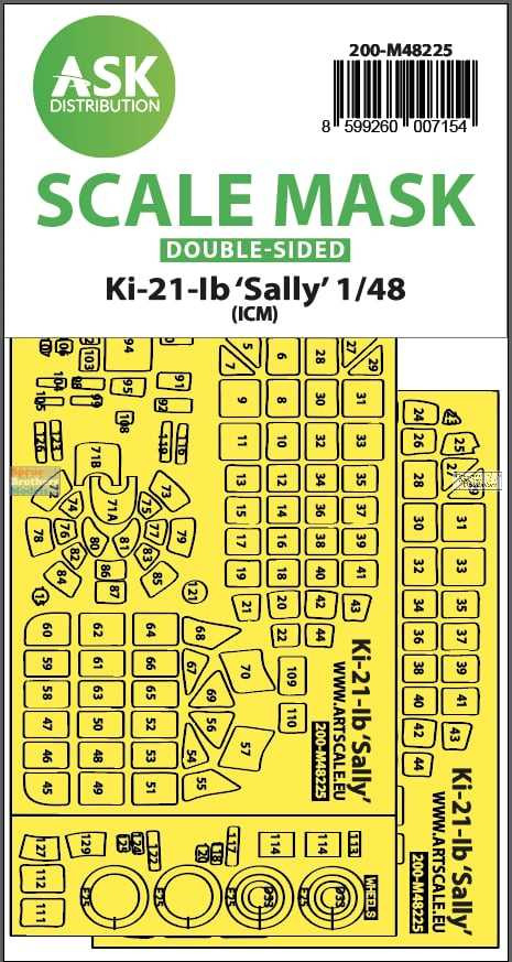 ASKM48225 1:48 ASK/Art Scale Double Sided Mask - Ki-21-Ib Sally (ICM ...