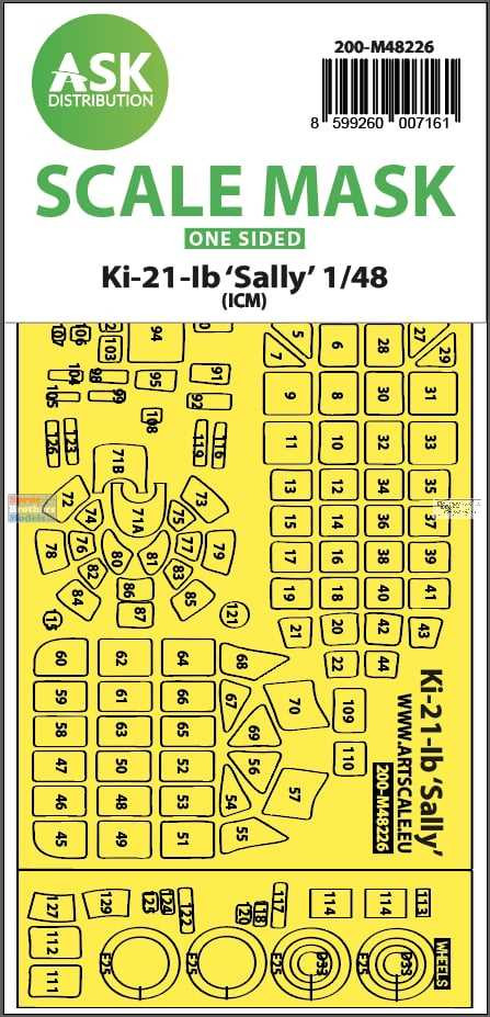 ASKM48226 1:48 ASK/Art Scale Mask - Ki-21-Ib Sally (ICM kit) - Sprue ...