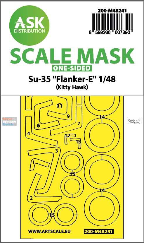 ASKM48241 1:48 ASK/Art Scale Mask - Su-35 Flanker-E (ZIM/KTH kit ...