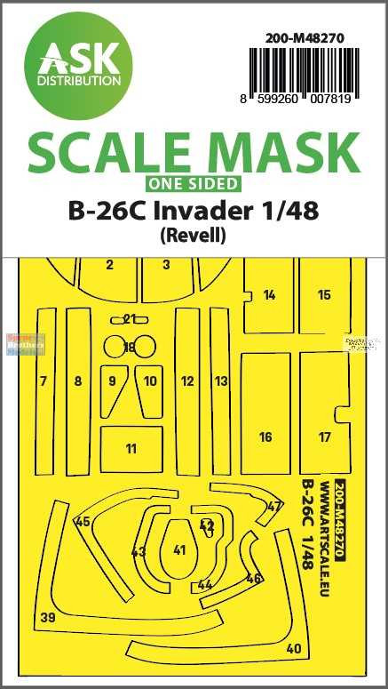 ASKM48270 1:48 ASK/Art Scale Mask - B-26C Invader (REV kit) - Sprue ...