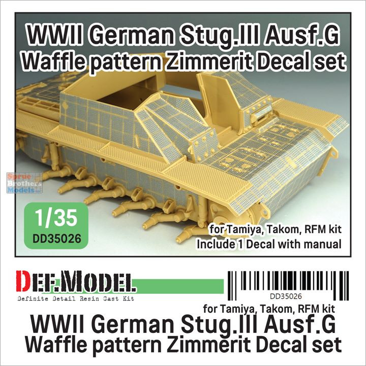 DEFDD35026 1:35 DEF Decal - STuG.III Ausf.G Waffle Pattern Zimmerit ...