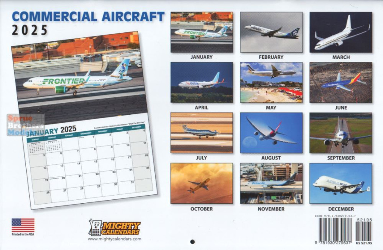 SBM085 Sprue Brothers Models 2025 Commerical Aircraft Wall Calendar by ...