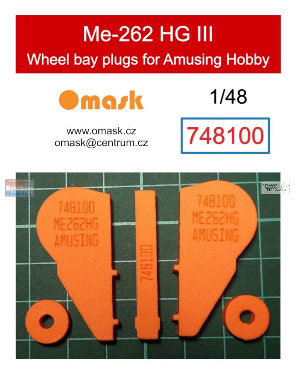 OMK748100 1:48 Omask Wheel Bay Plugs - Me262 HGIII (AMU kit) - Sprue ...