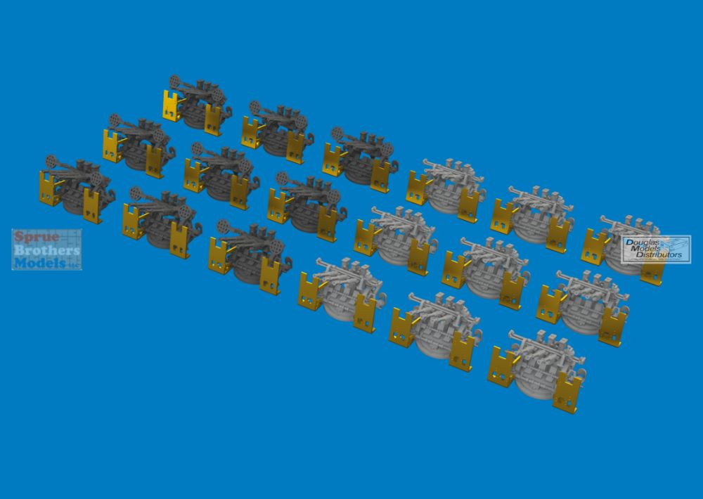 EDU653021 1:350 Eduard Brassin PRINT IJN Type 96 25mm AA Gun (Triple) - Sprue Brothers Models LLC