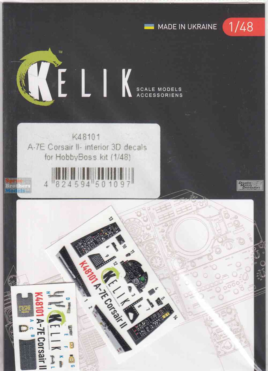 RESK48101K 1:48 ResKit/Kelik 3D Detail Set - A-7E Corsair II (HBS kit ...