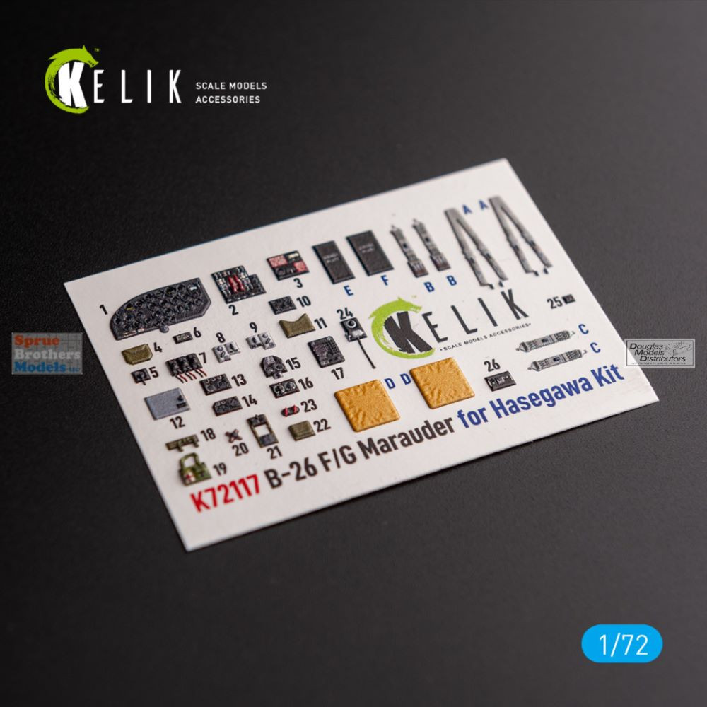 RESK72117K 1:72 ResKit/Kelik 3D Detail Set - B-26F B-26G Marauder (HAS ...