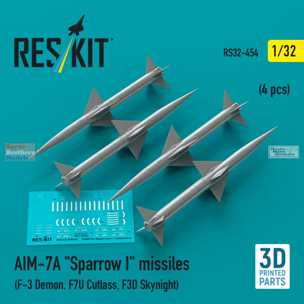 RESRS320454 1:32 ResKit AIM-7A Sparrow I Missiles - Sprue Brothers ...