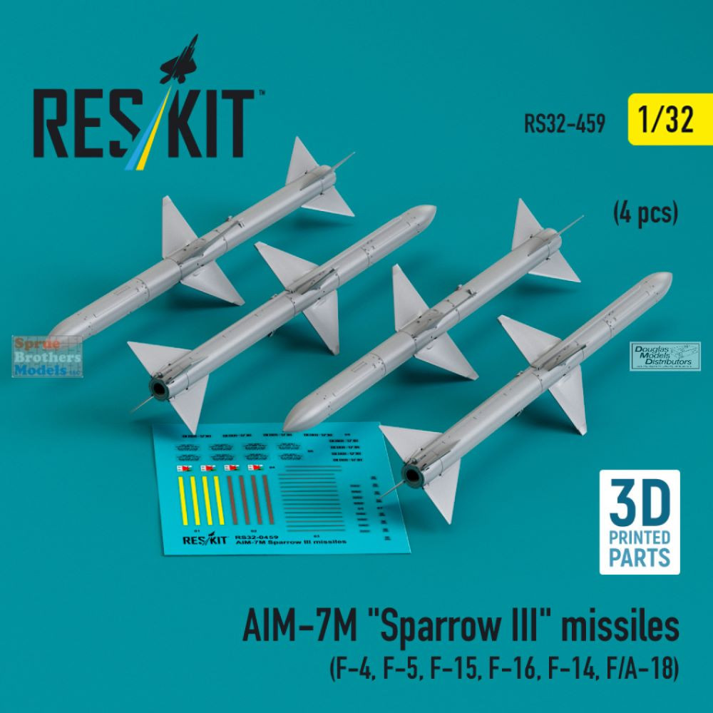 RESRS320459 1:32 ResKit AIM-7M Sparrow III Missiles - Sprue Brothers ...