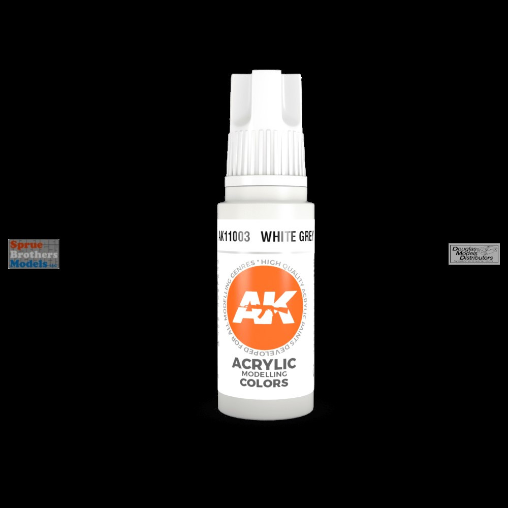 AKI011003 AK Interactive 3Gen Acrylic Paint 17ml - White Grey - Sprue ...