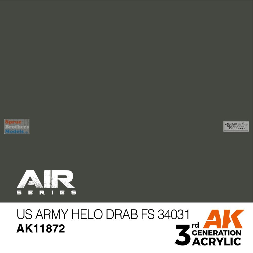 AKI011872 AK Interactive 3Gen Acrylic Paint 17ml - US Army Helo Drab ...