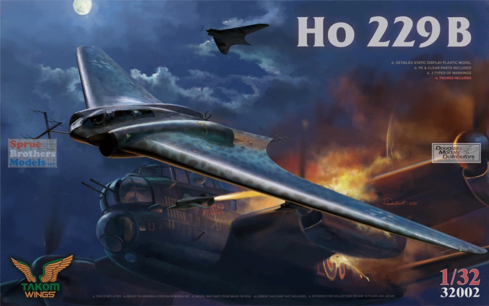 TAK32001W 1:32 Takom Horten Ho229 Box (2 kits + 1:16 Horten Pilot ...