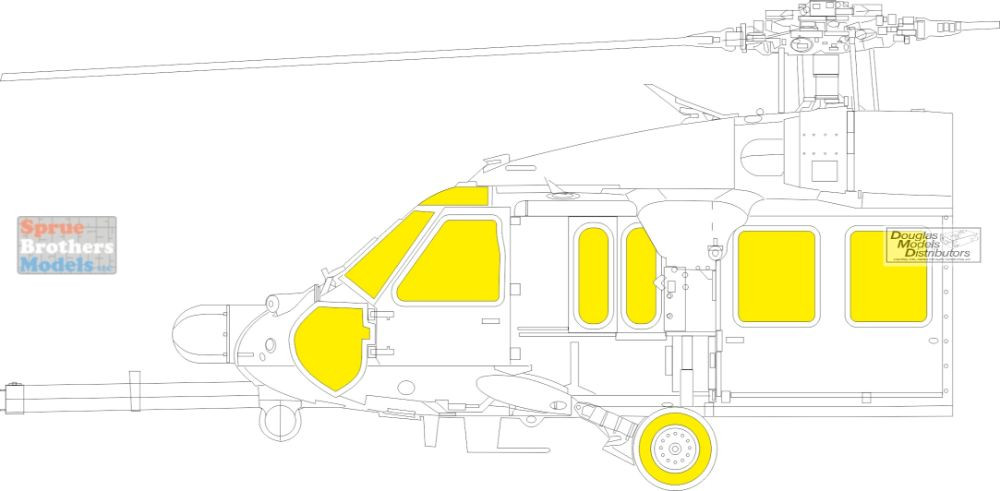 EDUEX1107 1:48 Eduard Mask - MH-60L Black Hawk TFace (ICM kit) - Sprue ...
