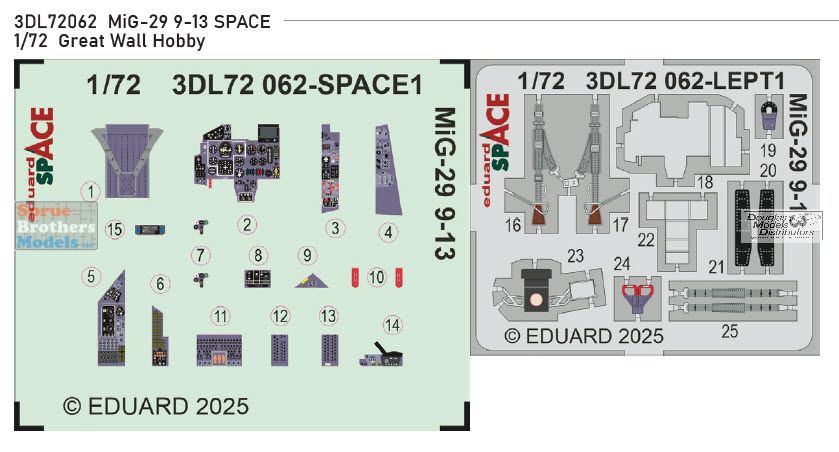 EDU3DL72062 1:72 Eduard SPACE - MiG-29 Fulcrum 9-13 (GWH kit) - Sprue ...