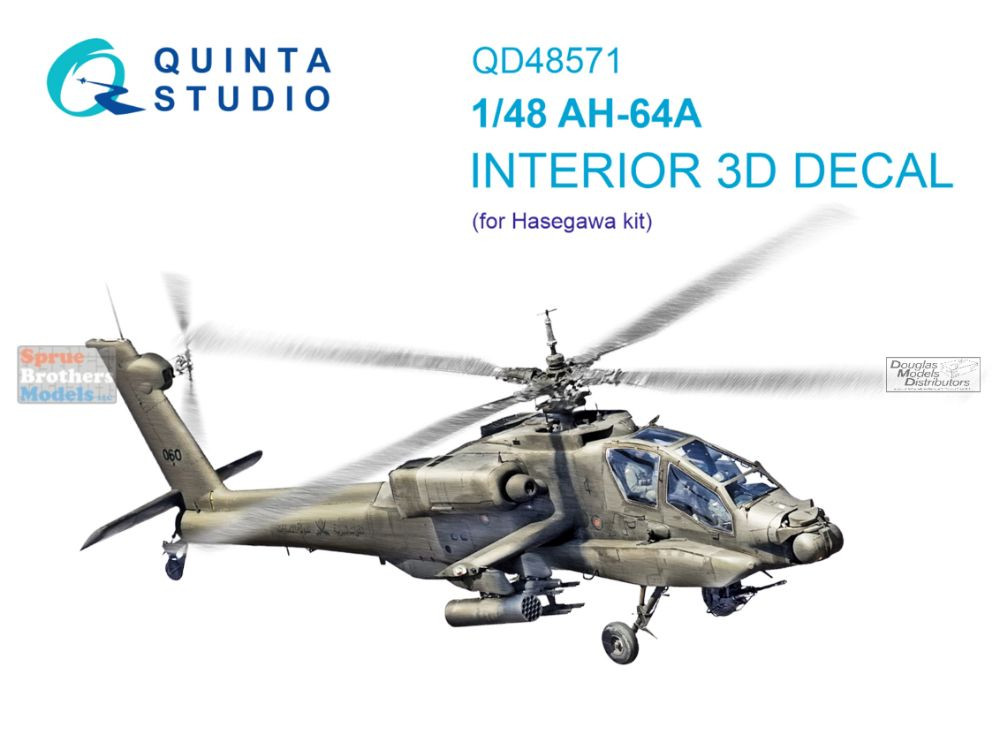 QTSQD48571 1:48 Quinta Studio 3D Decal - AH-64A Apache (HAS kit ...