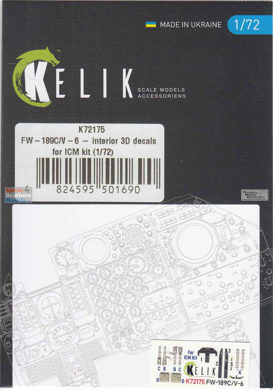 RESK72175K 1:72 ResKit/Kelik 3D Detail Set - Fw189C Fw189V-6 (ICM kit ...