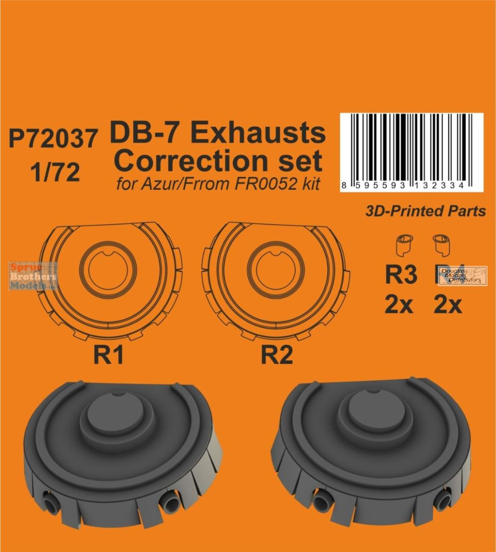 SPHP72037P 1:72 Special Hobby DB-7 Exhausts Correction Set (AZR kit ...
