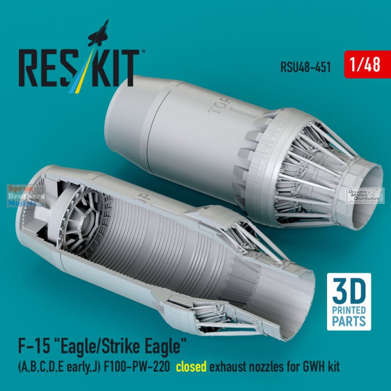 RESRSU480451U 1:48 ResKit F-15A F-15B F-15C F-15D F-15E F-15J Eagle Closed Exhaust Nozzles (GWH ...