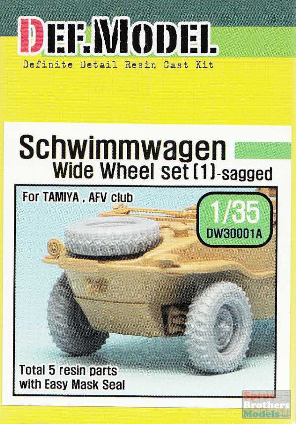DEFDW30001A 1:35 DEF Model Schwimmwagen Wide Sagged Wheel Set (TAM/AFV ...
