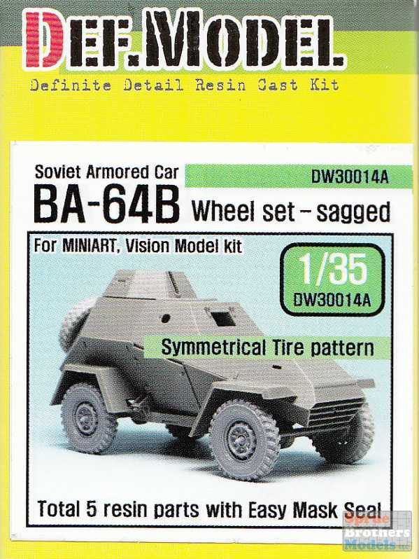 DEFDW30014A 1:35 DEF Model Soviet BA-64B Sagged Wheel Set (MIA/VSM kit ...