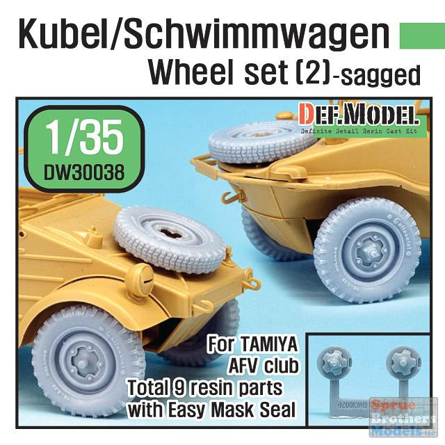 DEFDW30038 1:35 DEF Model Kubel/Schwimmwagen Sagged Wheel Set (TAM/AFV ...