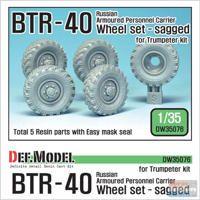 DEFDW35076 1:35 DEF Model BTR-40 Sagged Wheel Set (TRP kit) - Sprue ...