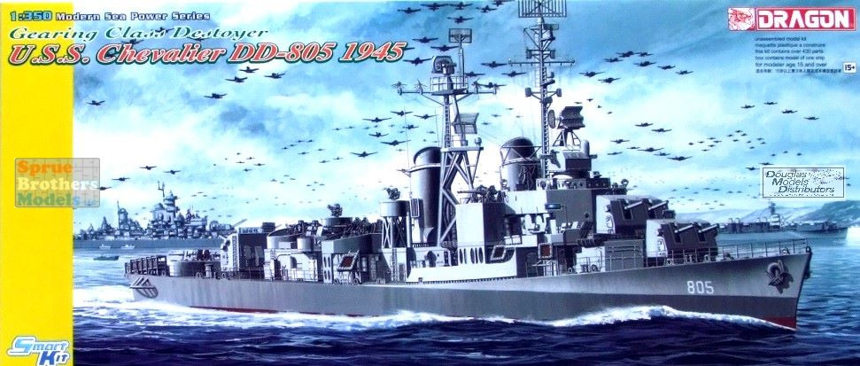 DML1046 1:350 Dragon USS Chevalier DD-805, 1945, Gearing Class ...
