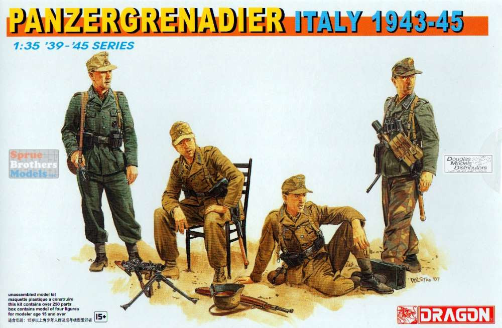 DML6348 1:35 Dragon German Panzergrenadier Italy 1943-45 (4 Figure Set ...