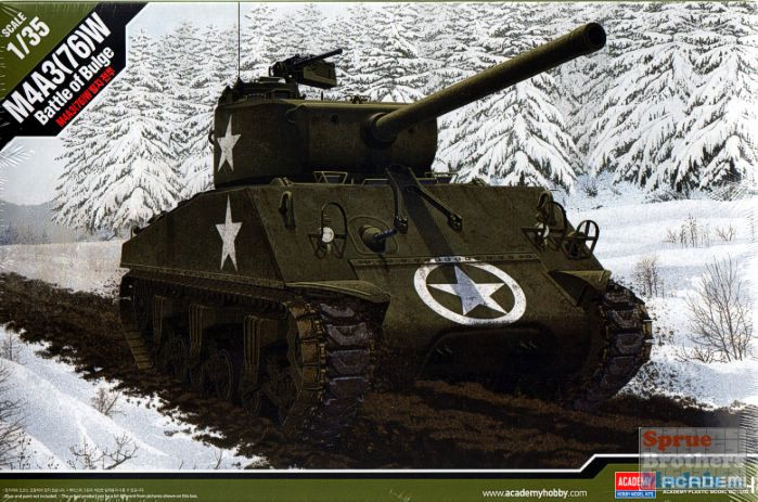 ACA13500 1:35 Academy M4A3(76)W Sherman Battle of the Bulge - Sprue ...