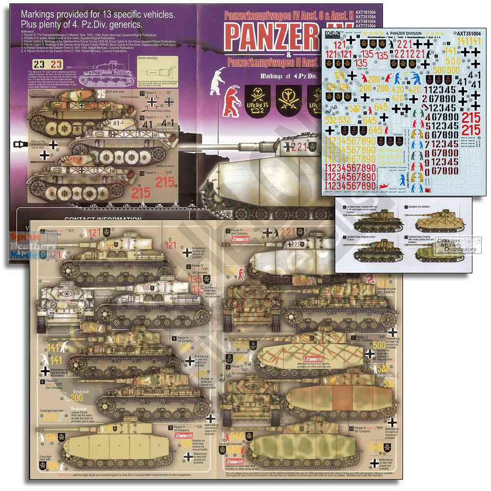 ECH351004 1:35 Echelon Decals - Panzer IV Ausf G & H Panzer II Ausf L ...