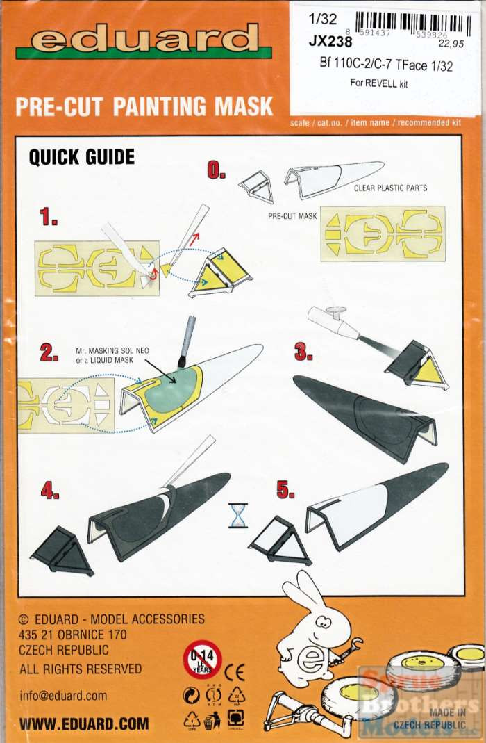 EDUJX238 1:32 Eduard Mask - Bf 110C-2/C-7 TFace (REV kit) - Sprue ...