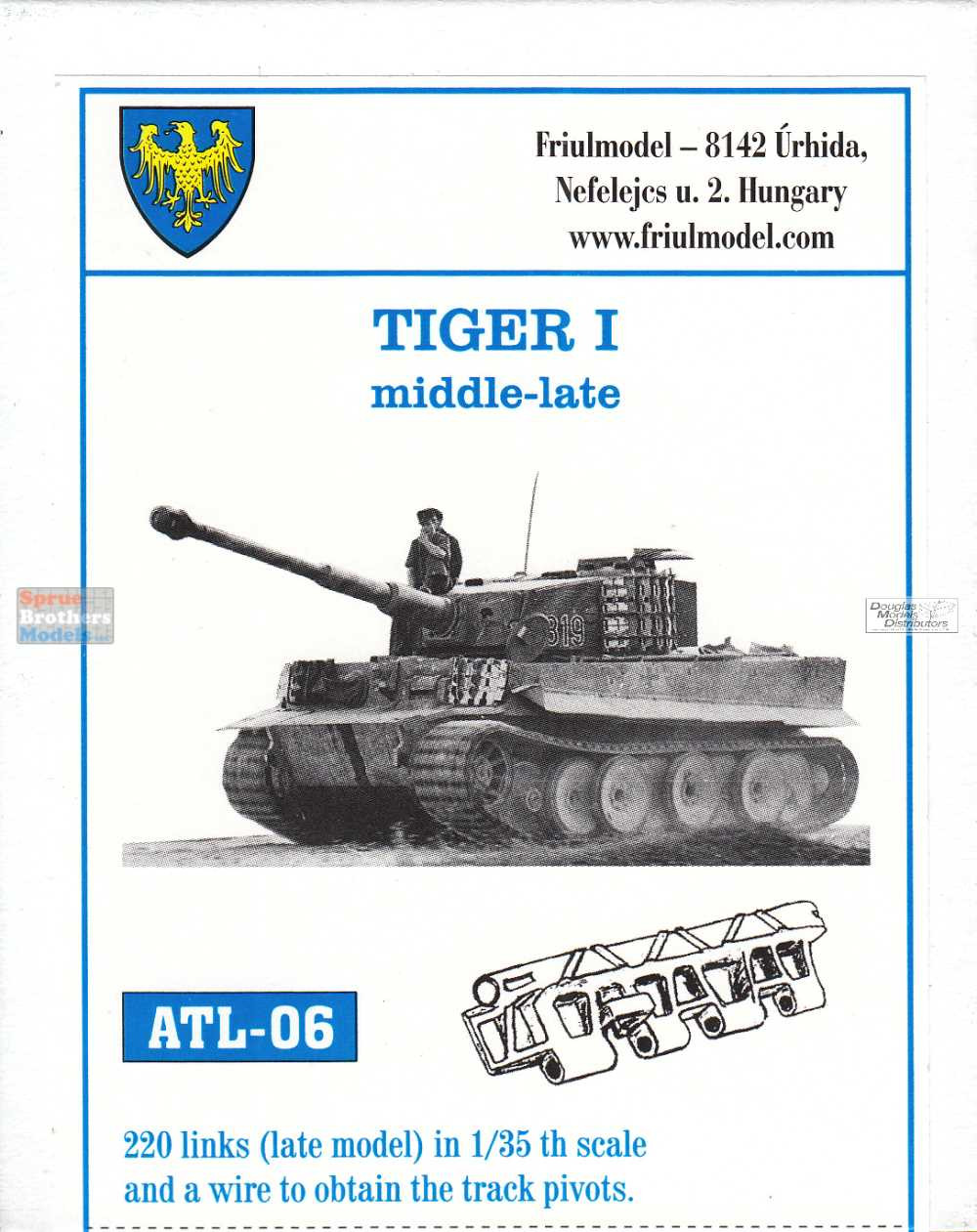 FRUATL006 1:35 Friulmodel Track Link Set - Tiger I Mid / Late (220 ...