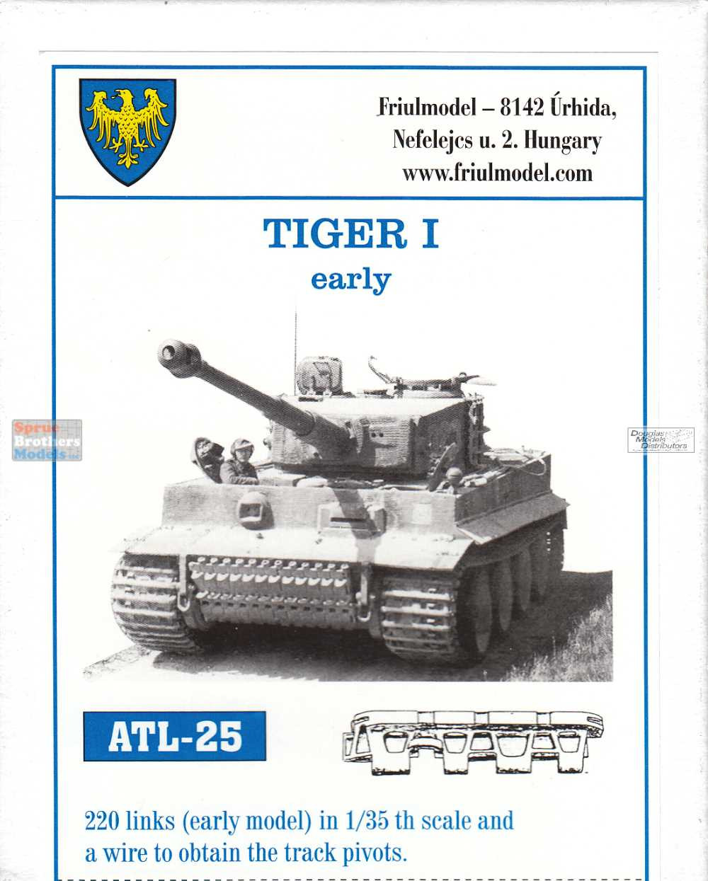 FRUATL025 1:35 Friulmodel Track Link Set - Tiger I Early (220 Links ...