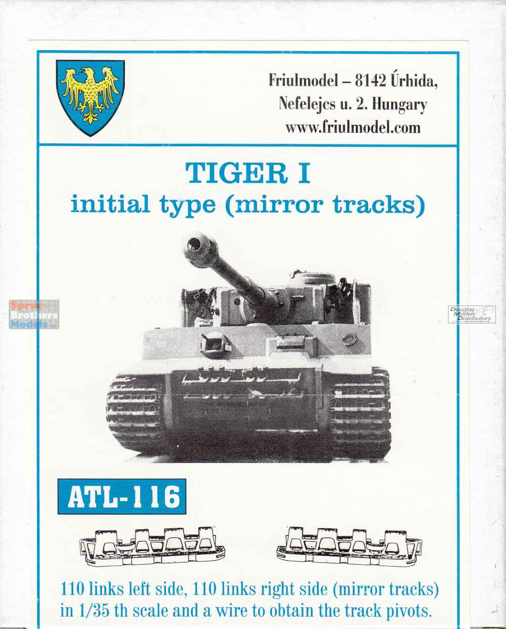 FRUATL116 1:35 Friulmodel Track Link Set - Tiger I Initial Type (Mirror ...