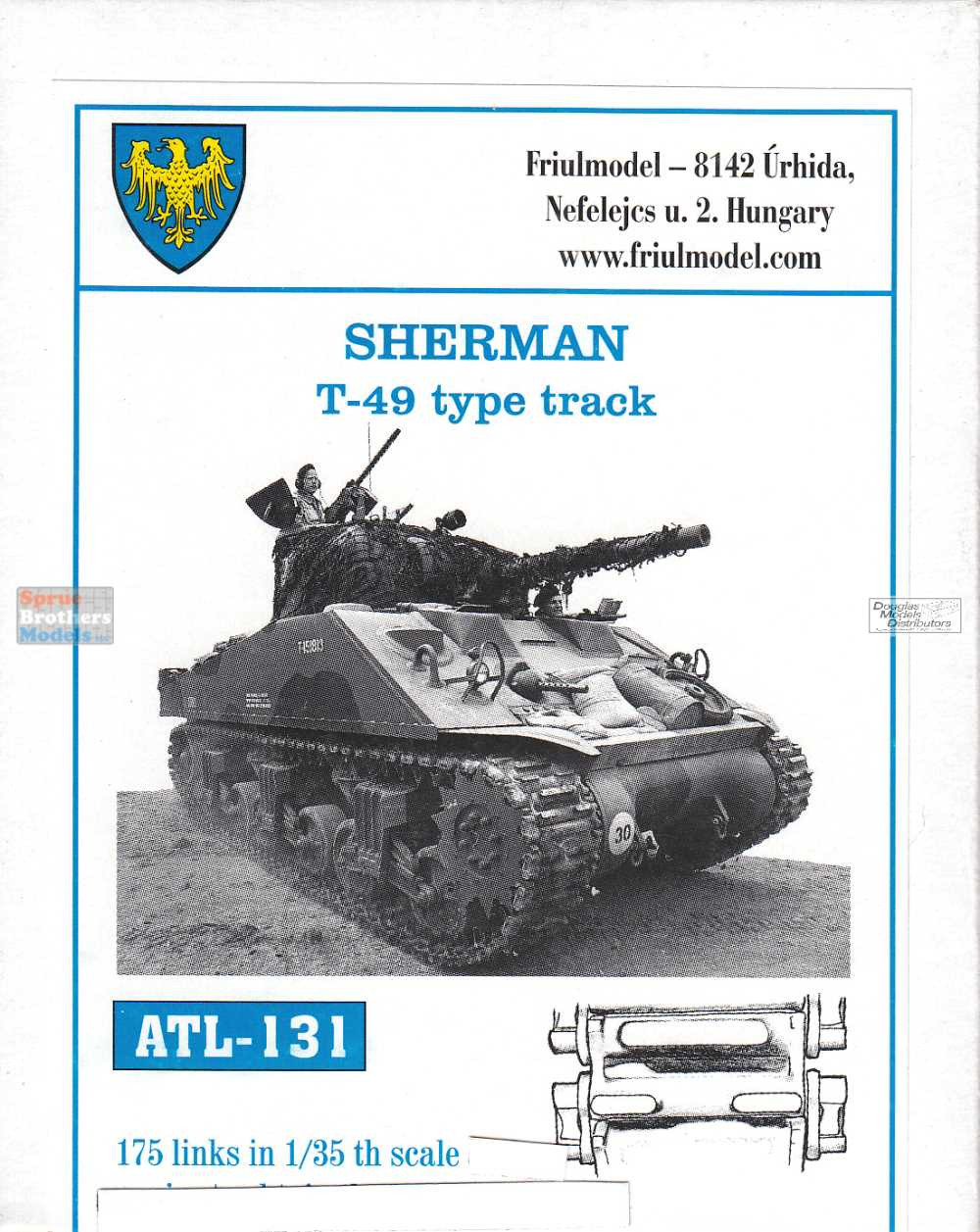 FRUATL131 1:35 Friulmodel Track Link Set - Sherman T-49 Type Track (175 ...