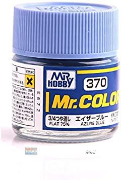 GUNC370 Azure Blue (Flat 75%) - Gunze Sangyo Mr Color Paint Line 10ml ...