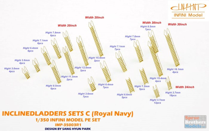 INFIMP35003R1 1:350 Infini Model Royal Navy WW2 Inclined Ladder Set C ...
