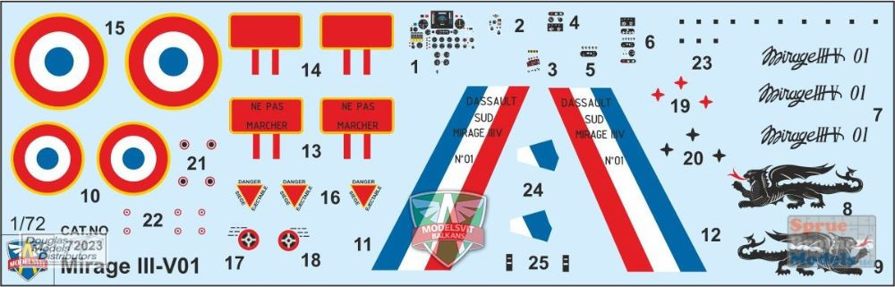 MDV72023 1:72 Modelsvit Mirage III V-01 - Sprue Brothers Models LLC