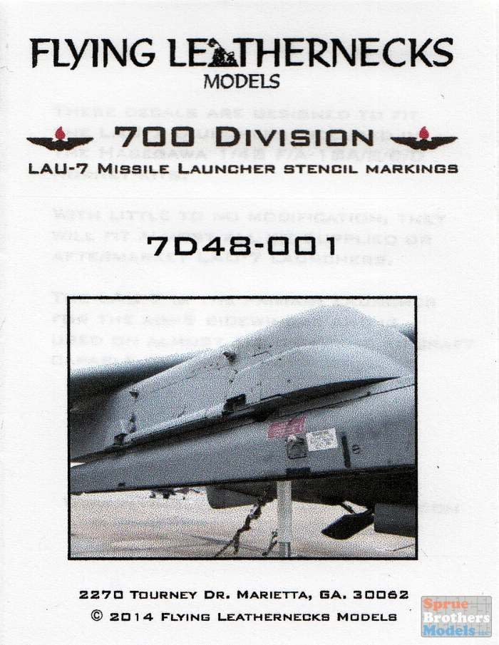 ORDFL7D48001 1:48 Flying Leathernecks LAU-7 Missile Launcher Stencil ...