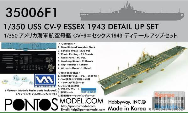 PONF35006 1:350 Pontos Model Detail Up Set - USS Essex CV-9 1943 (TRP ...