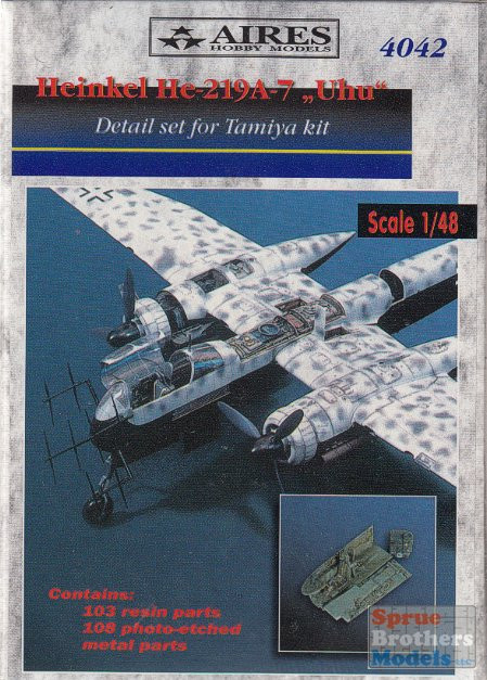 ARS4042 1:48 Aires Heinkel He 219A-7 Uhu Super Detail Set (TAM kit ...