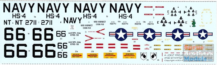 SFDAD7202 1:72 Starfighter Decals - SH-3D Sea King "Old 66" Apollo 13 ...