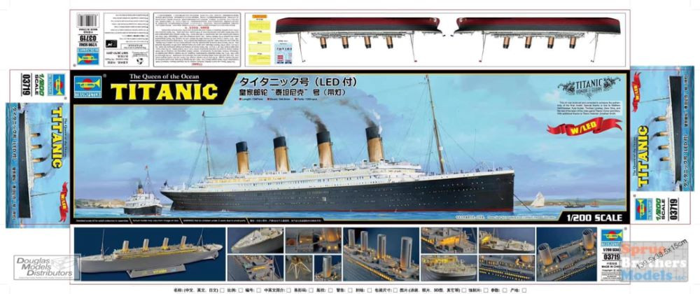 TRP03719 1:200 Trumpeter RMS Titanic with LED Lighting Set - Sprue ...