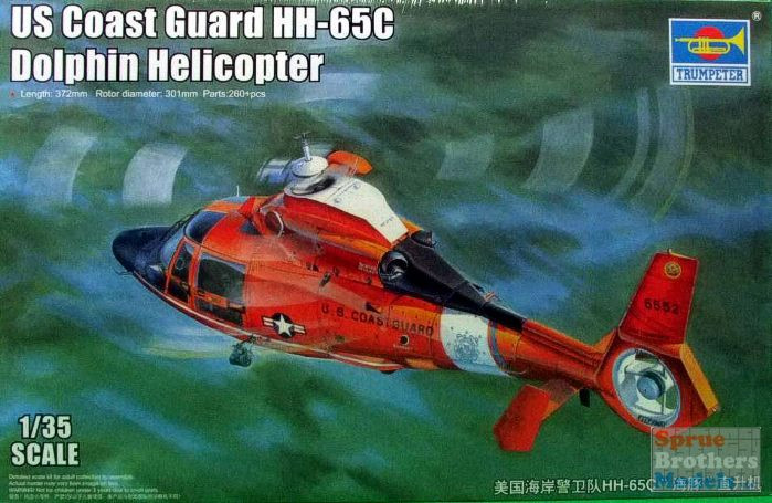 TRP05107 1:35 Trumpeter US Coast Guard HH-65C Dolphin Helicopter ...