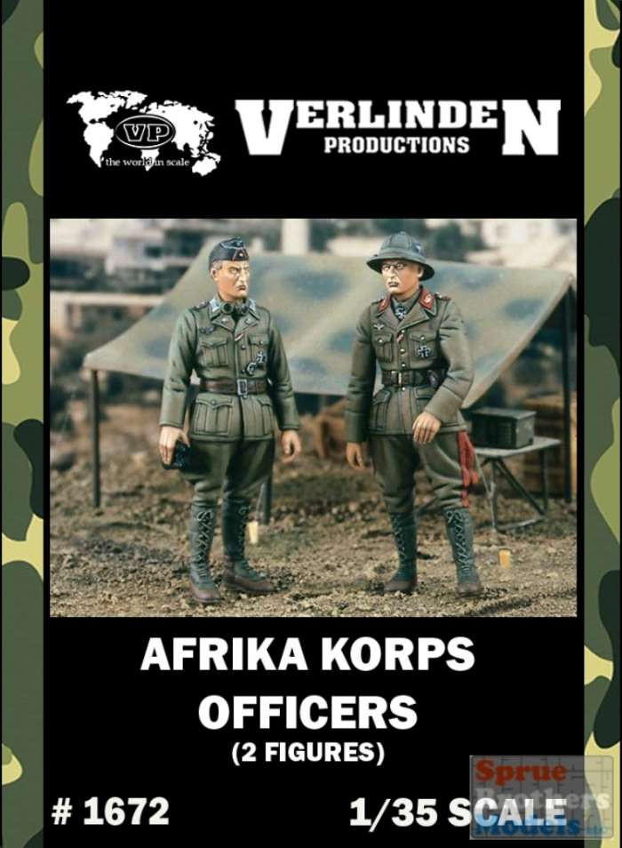 VERN1672 1:35 Verlinden Afrika Korps Officers Figure Set (2 figures ...