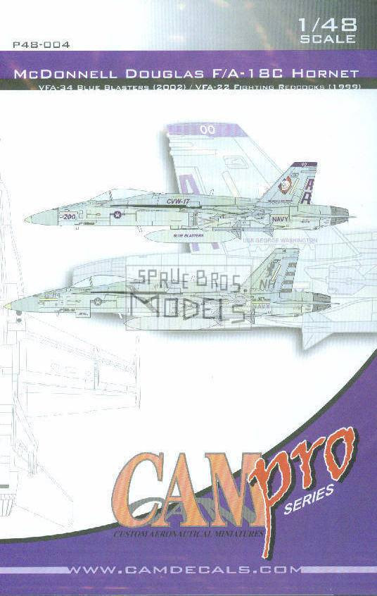 CAMP48004 1:48 CAM Pro Decals - F-18C Hornet VFA-34 VFA-22 #P48004 ...