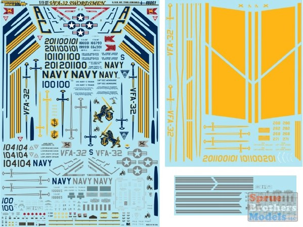 FTD48061 1:48 Fightertown Decals F-18F Super Hornet VFA-32 Swordsmen ...