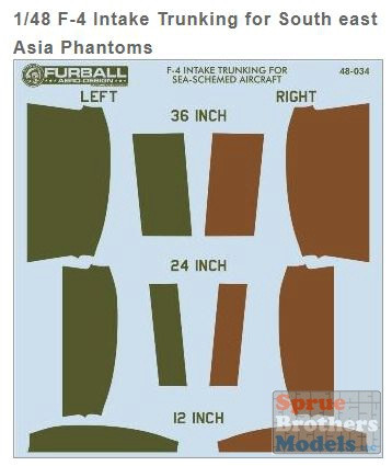 FUR48034 1:48 Furball Aero Design F-4 Phantom II Intake Decals - SE ...